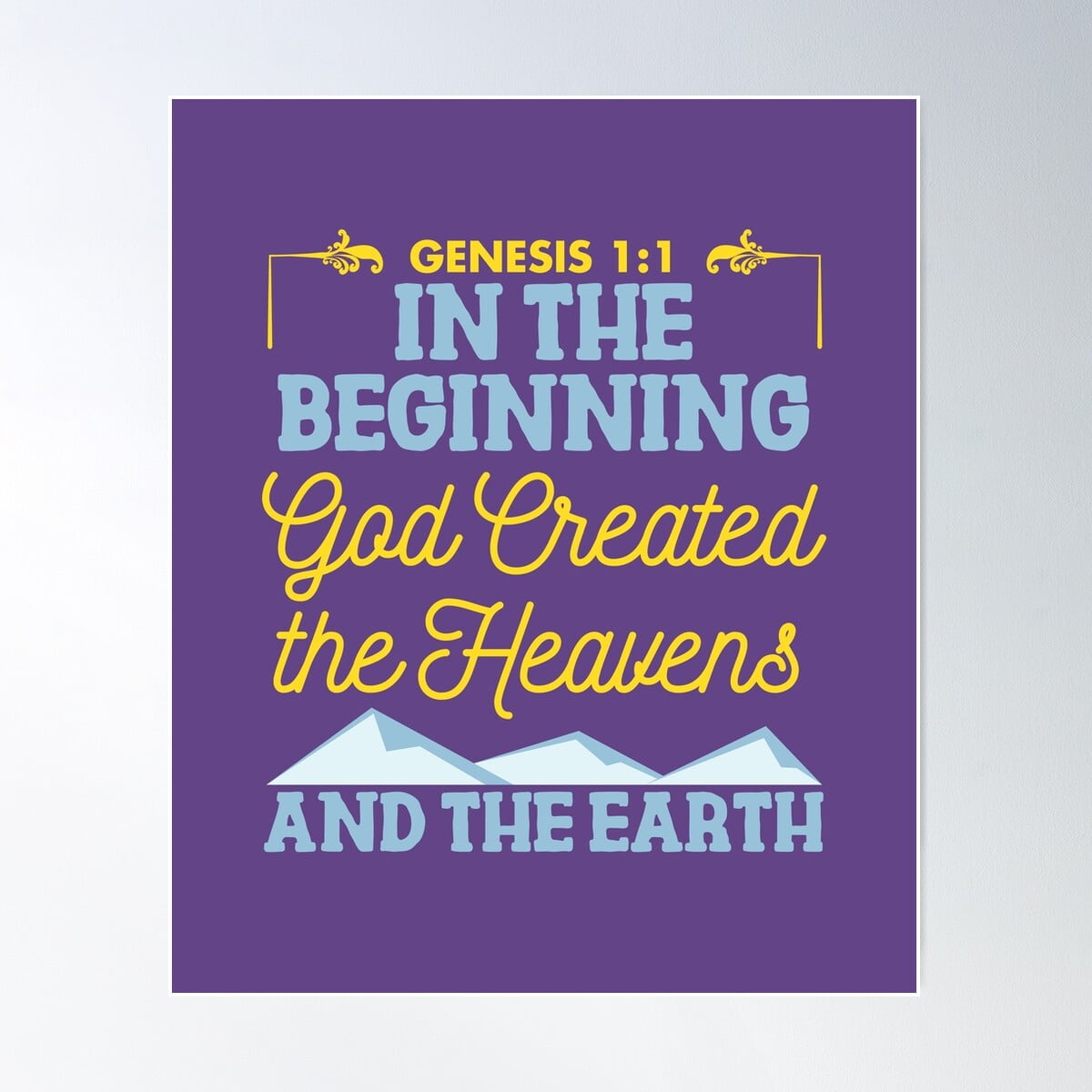 Bible Verse Genesis 1:1 Poster Wall Art, Modern Wall Decor For Living ...