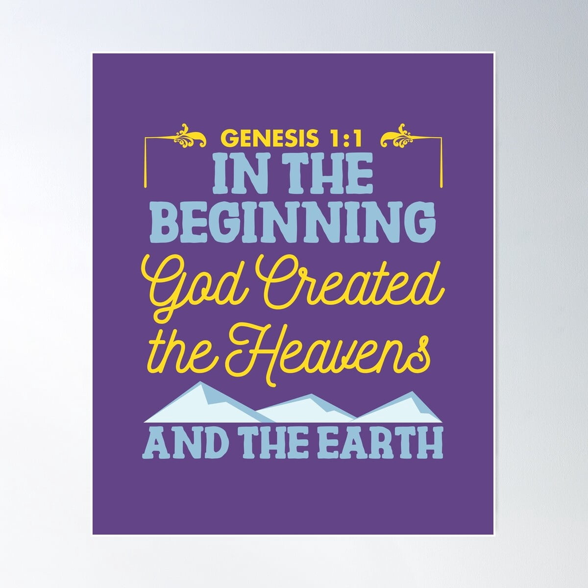 Bible Verse Genesis 1:1 Poster Wall Art, Modern Wall Decor For Living ...