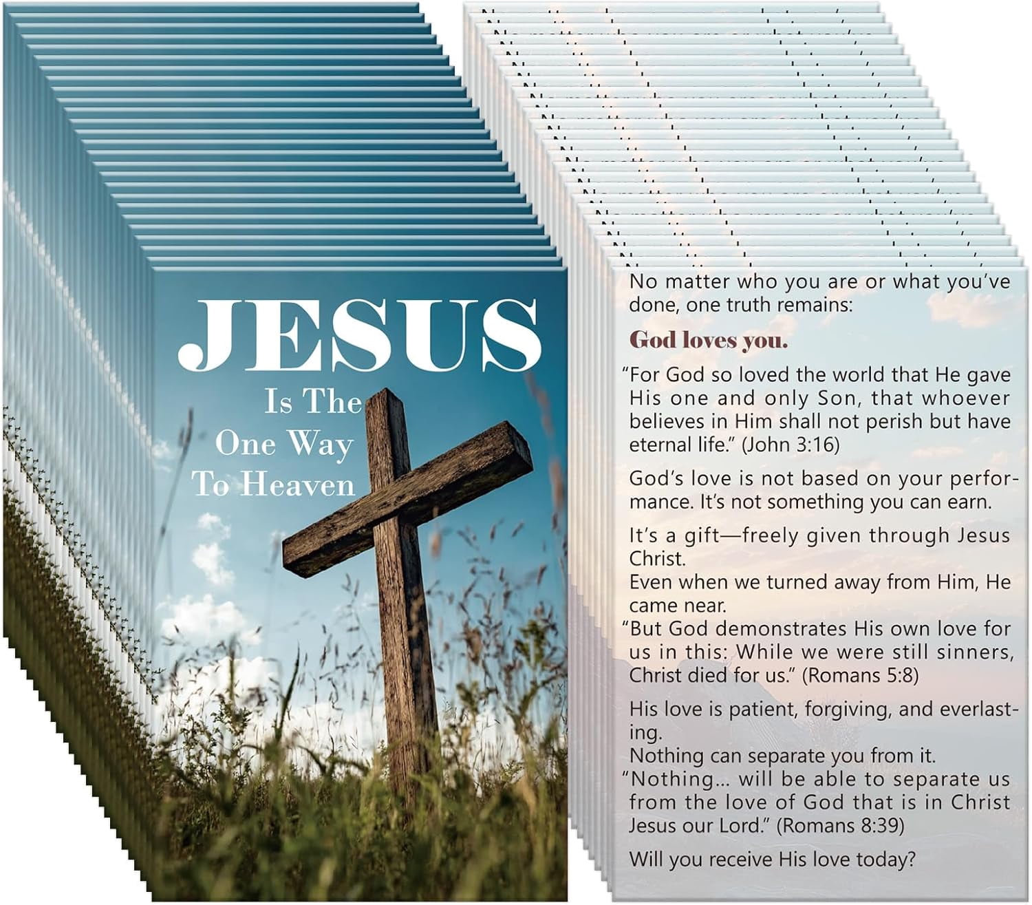 Bible Verse Gospel Tract Card 100 Pcs Jesus Paid It All Salvation Plan ...