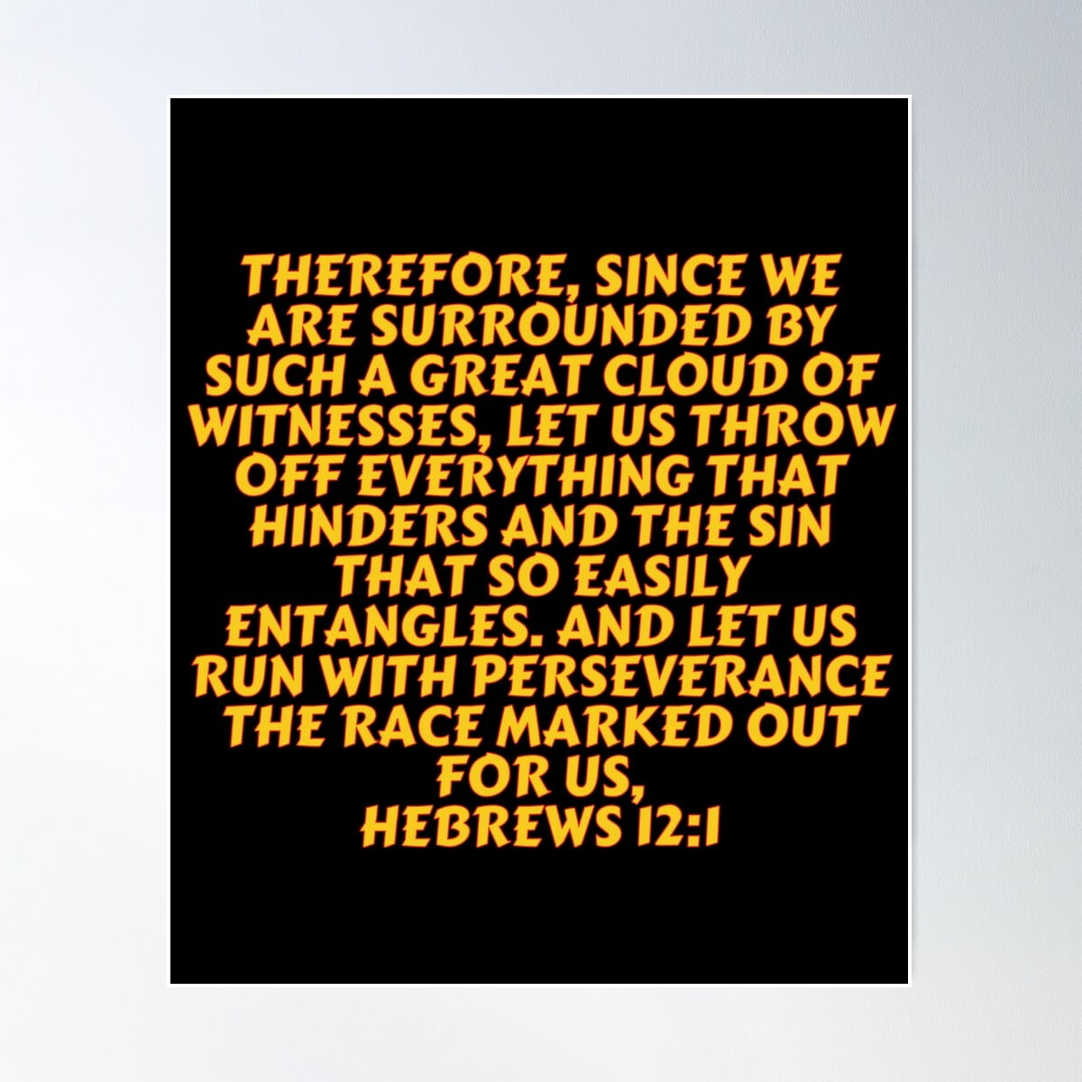 Bible Verse Hebrews 12:1 Poster Wall Art, Modern Wall Decor For Living ...