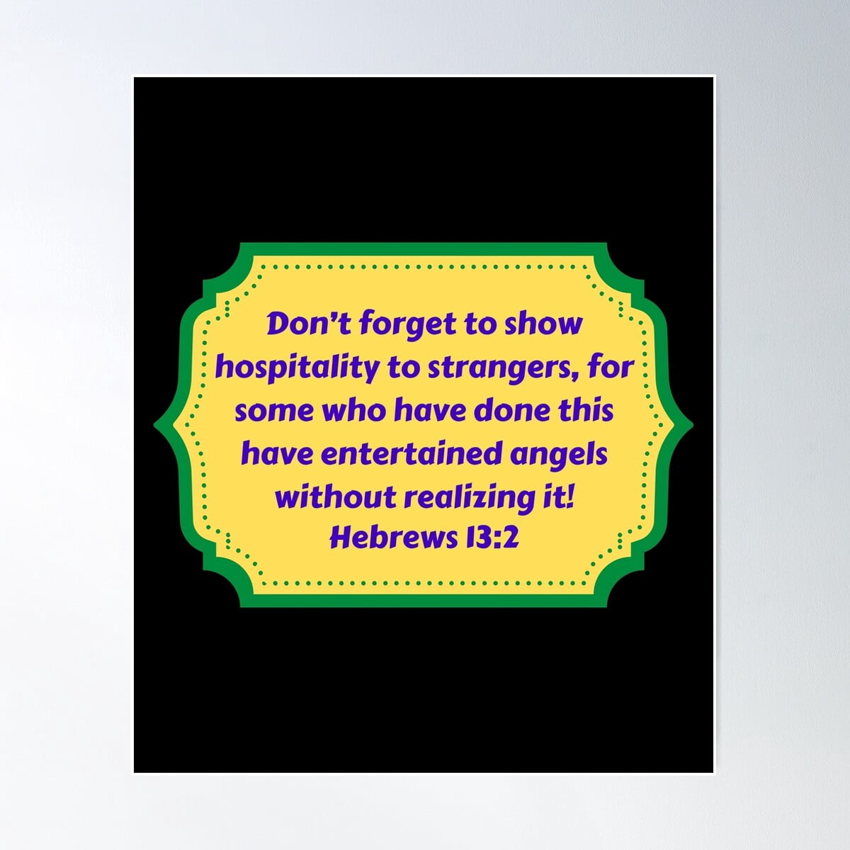 Bible Verse Hebrews 13:2 Poster Wall Art, Modern Wall Decor For Living ...