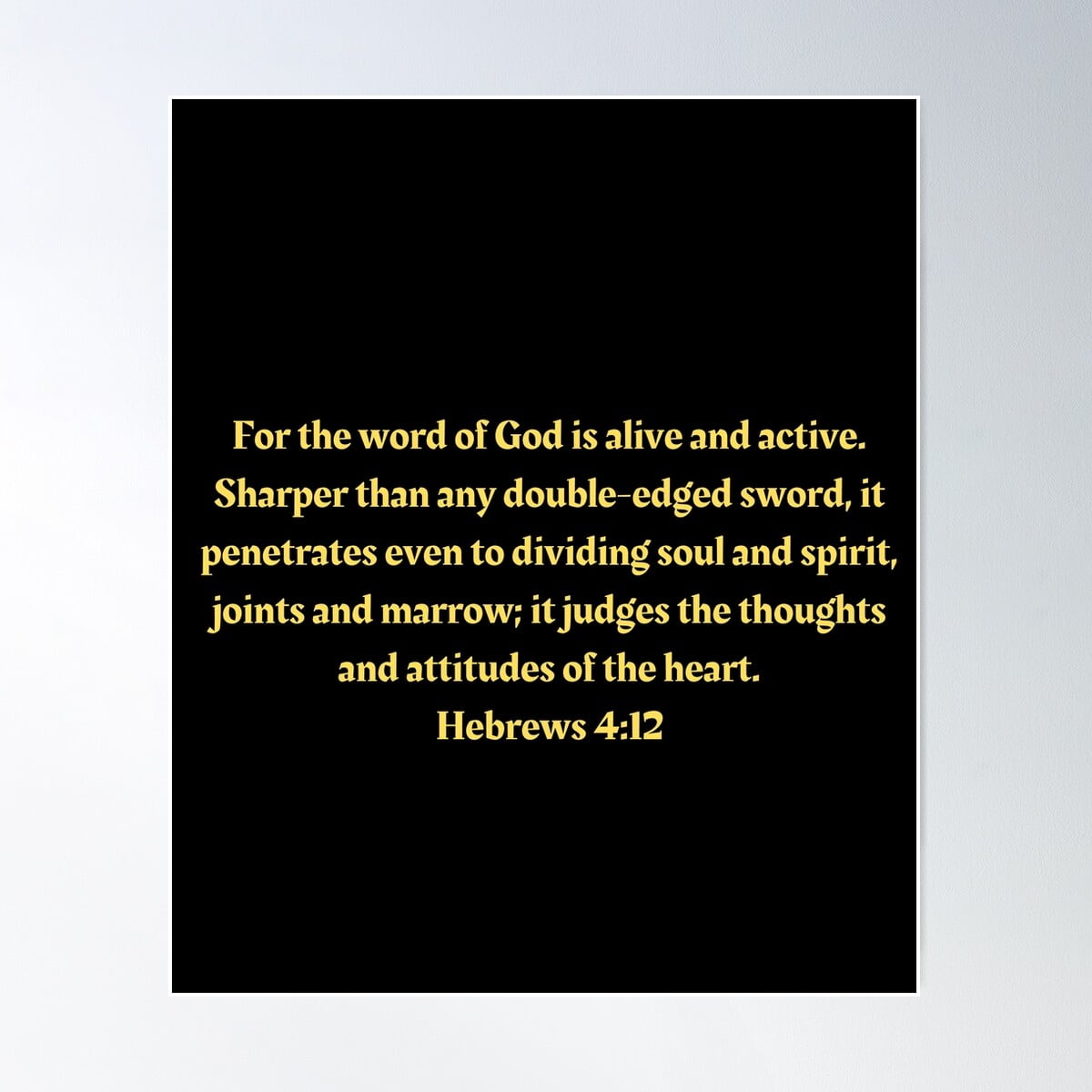 Bible Verse Hebrews 4:12 Poster Wall Art, Modern Wall Decor For Living ...