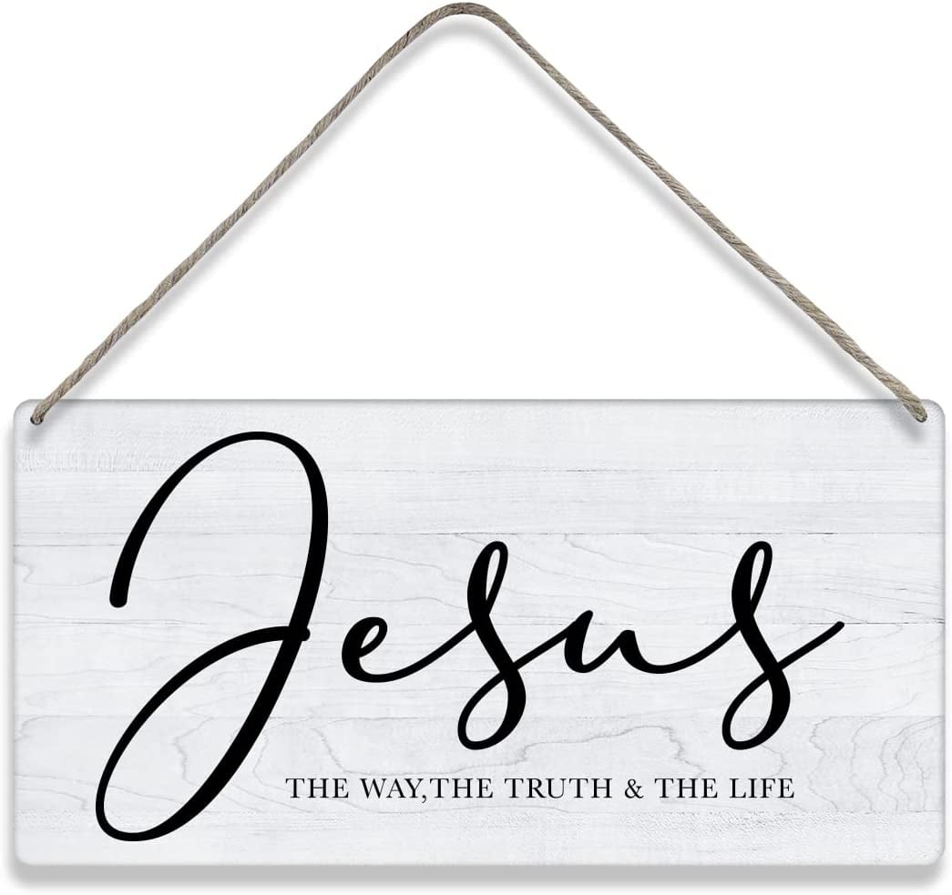 Bible Verse Home Wall Decor Jesus the Way Truth Life Wood Signs Rustic ...