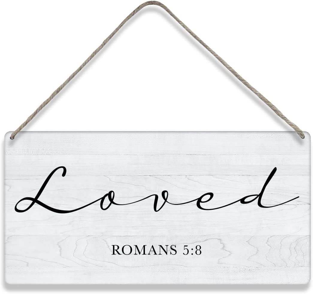 Bible Verse Home Wall Decor Loved Romans 58 Scripture Wood Signs Rustic ...