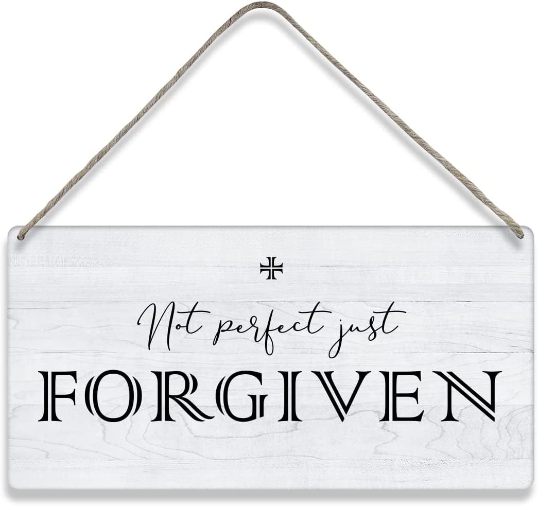 Bible Verse Home Wall Decor Not Perfect Just Forgiven Scripture Wood ...