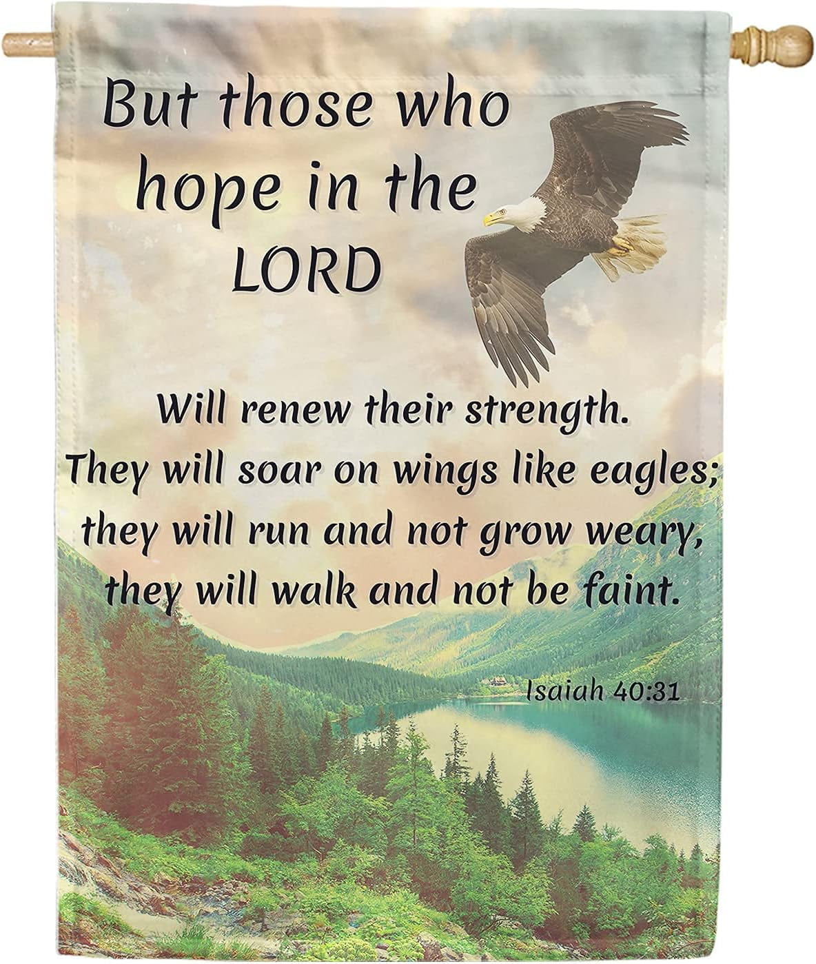 Bible Verse House Flag - Isaiah 40:31 Hope In The Lord - Christian ...
