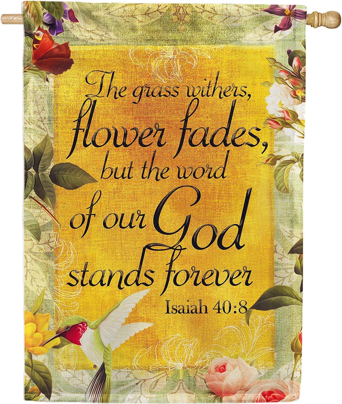 Bible Verse House Flag - Isaiah 40:8 God Stands Forever - Christian ...