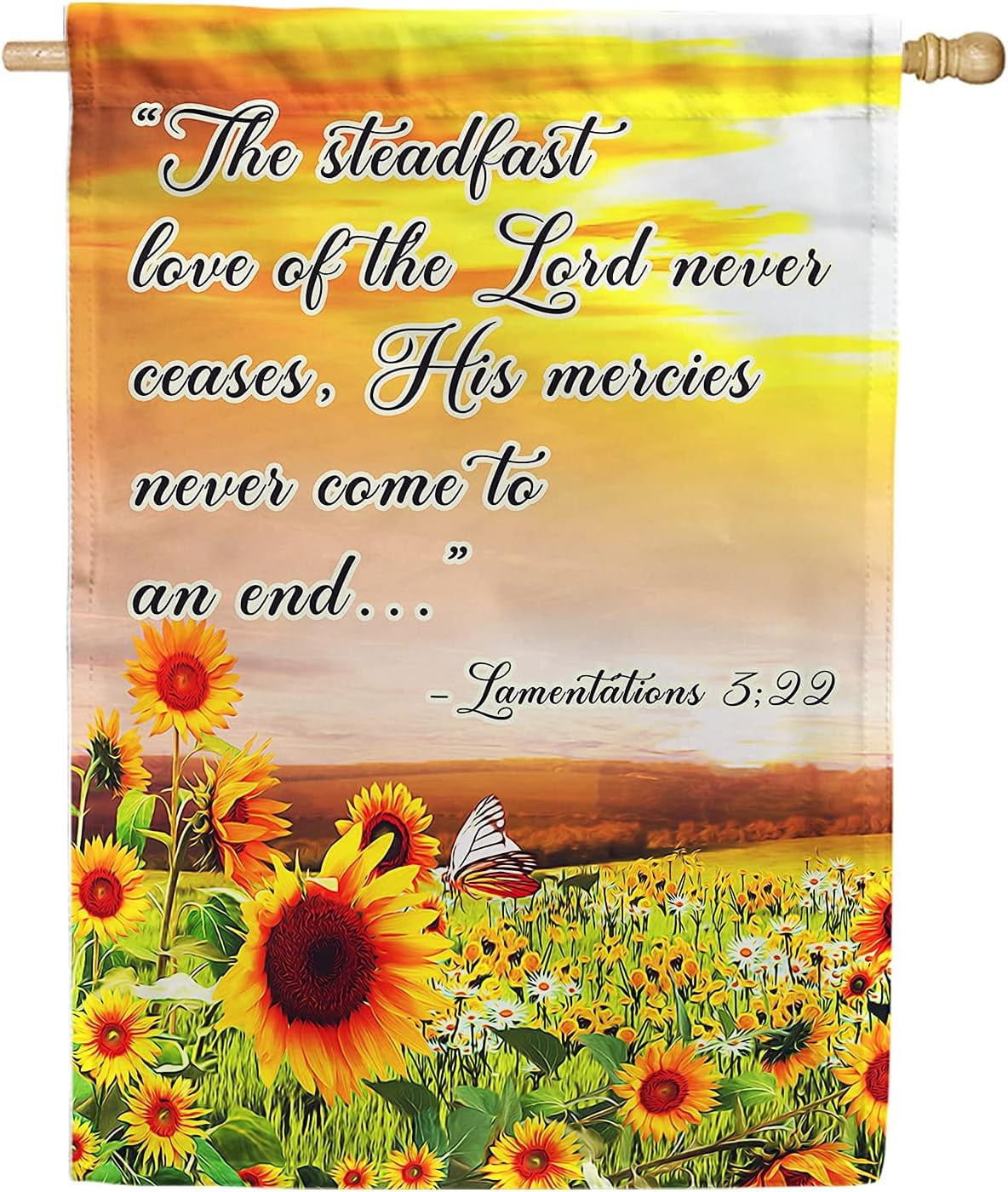 Bible Verse House Flag - Lamentations 3:22 Love of the Lord - Christian ...