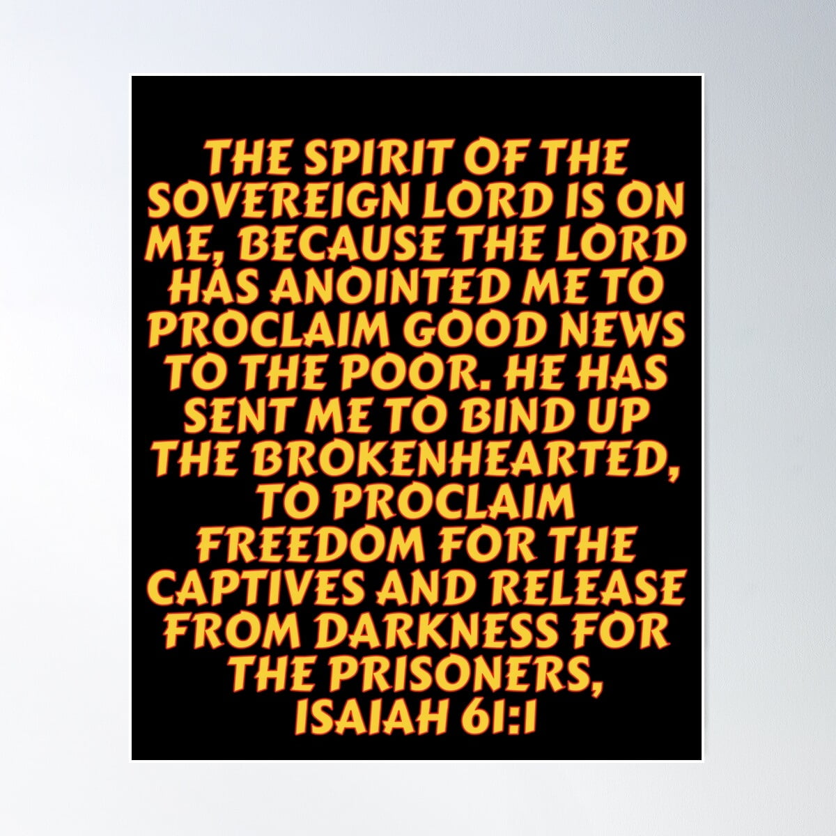 Bible Verse Isaiah 61:1 Poster Wall Art, Modern Wall Decor For Living ...