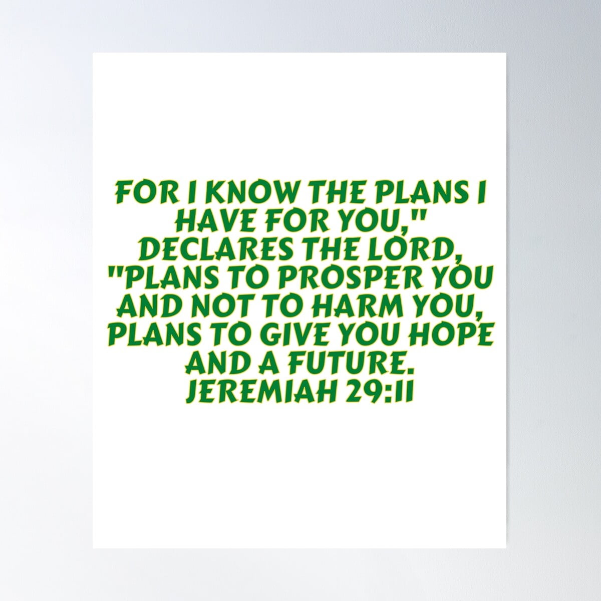 Bible Verse Jeremiah 29:11 Poster Wall Art, Modern Wall Decor For ...