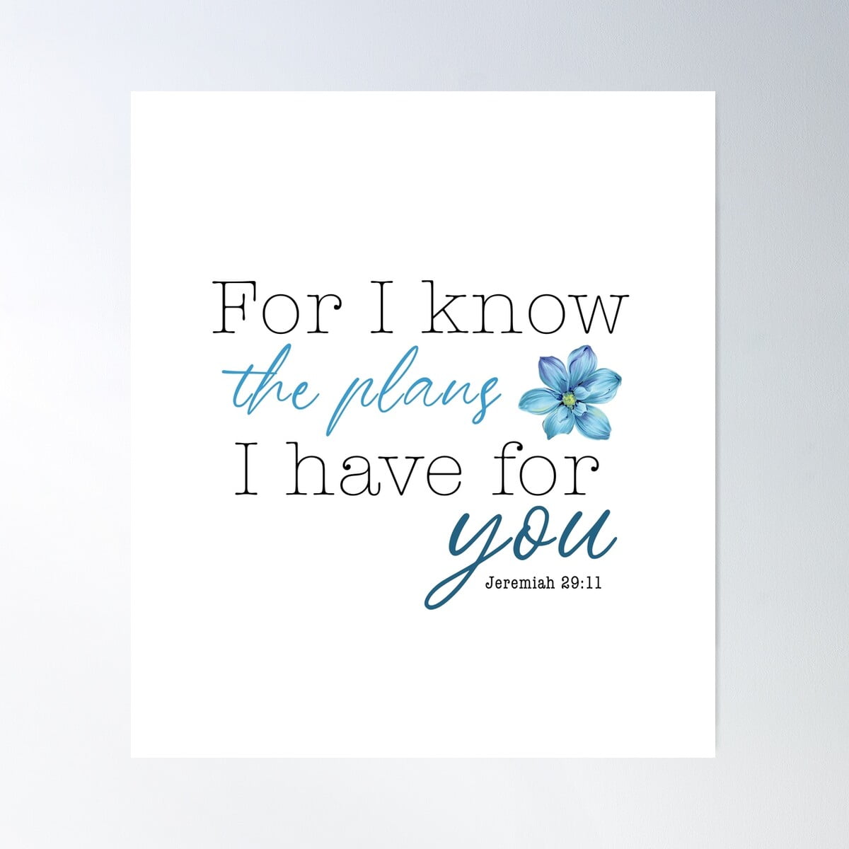 Bible Verse Jeremiah 29:11 Poster Wall Art, Modern Wall Decor For ...