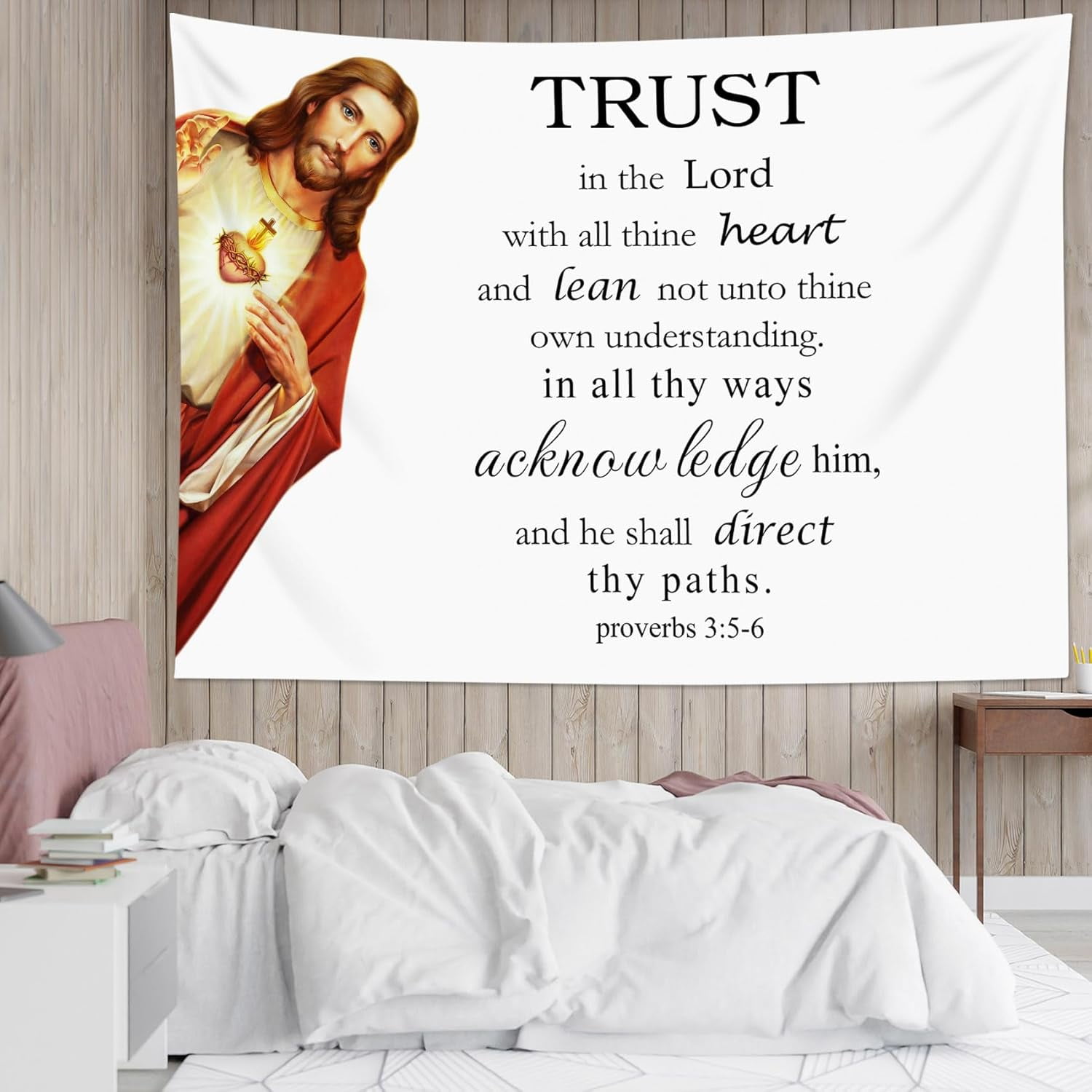 Bible Verse Jesus Tapestry Wall Hanging Inspirational Quotes and Jesus ...