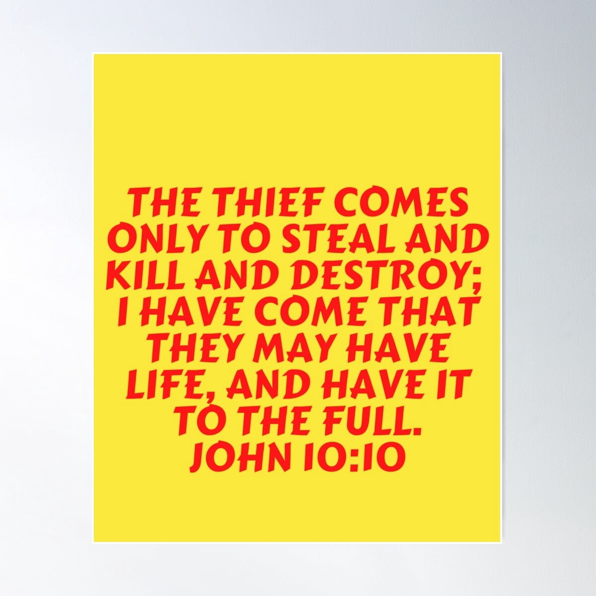 Bible Verse John 10:10 Poster Wall Art, Modern Wall Decor For Living ...
