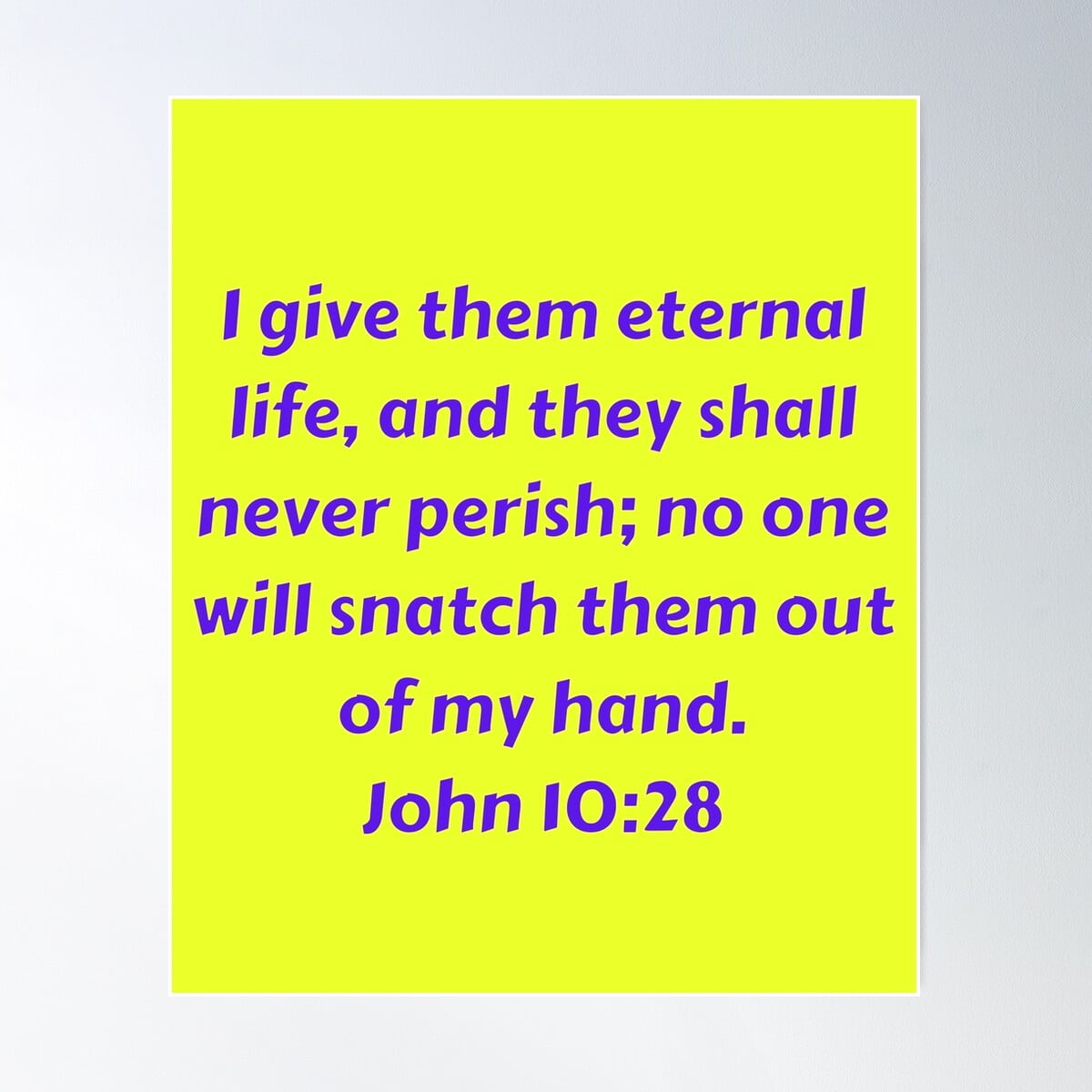 Bible Verse John 10:28 Poster Wall Art, Modern Wall Decor For Living ...