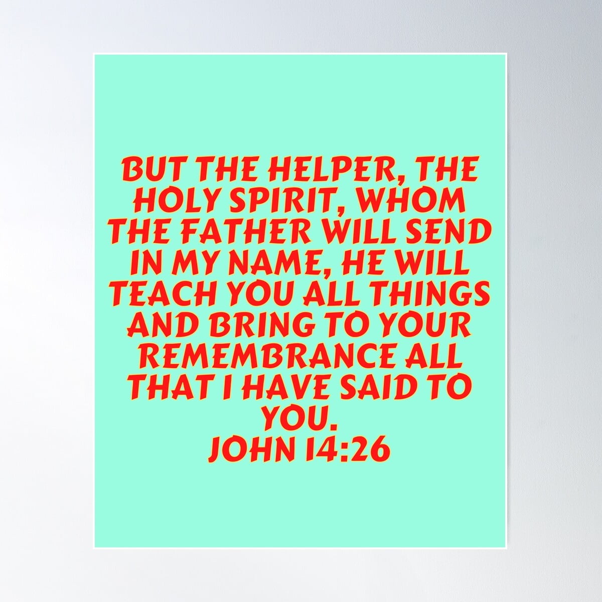 Bible Verse John 14:26 Poster Wall Art, Modern Wall Decor For Living ...