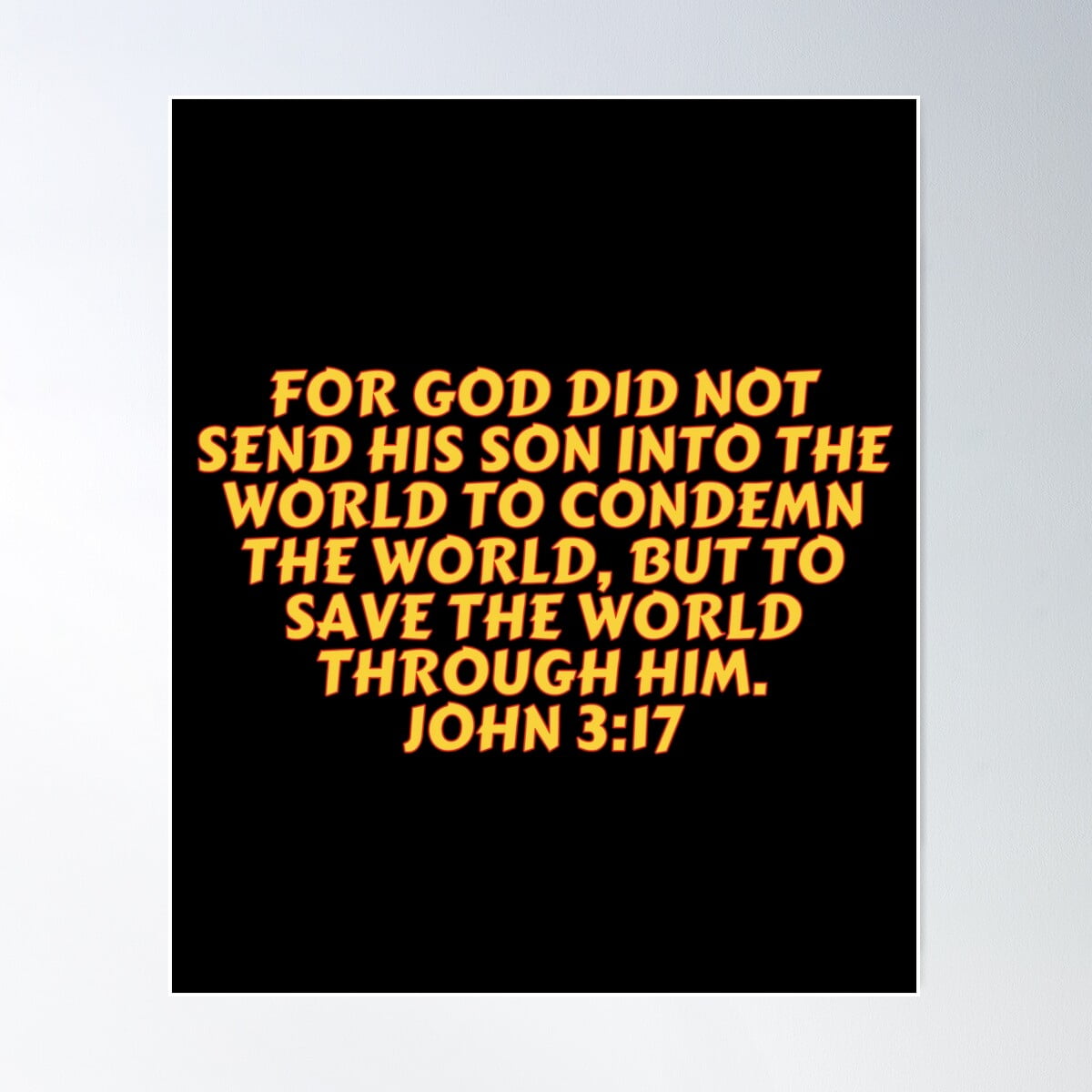 Bible Verse John 3:17 Poster Wall Art, Modern Wall Decor For Living ...