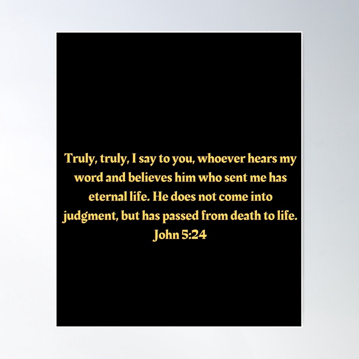 Bible Verse John 5:24 Poster Wall Art, Modern Wall Decor For Living ...