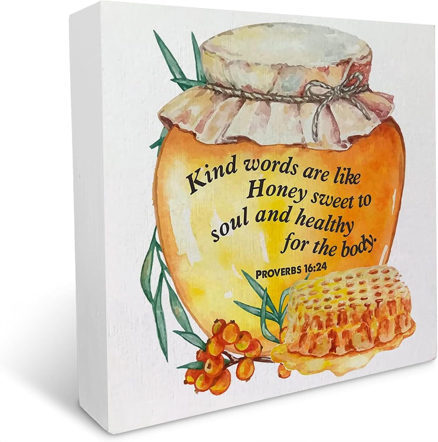 Bible Verse Kinds Words are Like Honey Wooden Box Sign Desk Decor ...