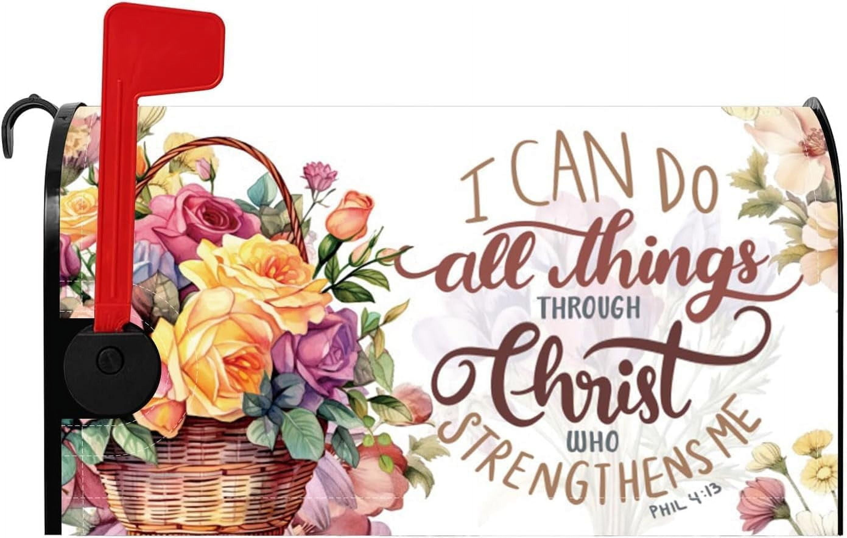 Bible Verse Mailbox Cover - Inspirational Quote Magnetic Word of God ...