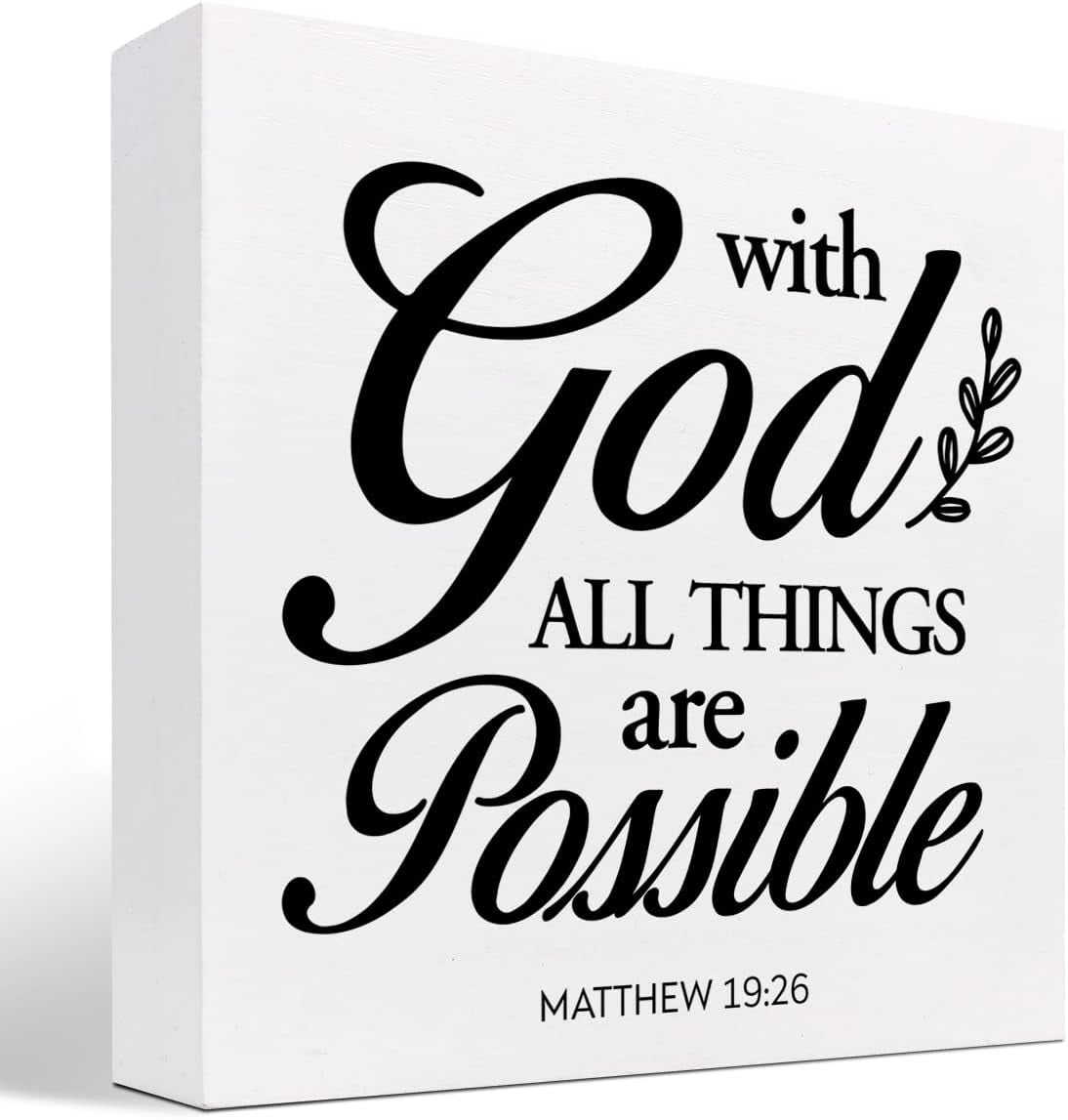 Bible Verse Matthew 1926 With God All Things Are Possible Wood Box Sign ...