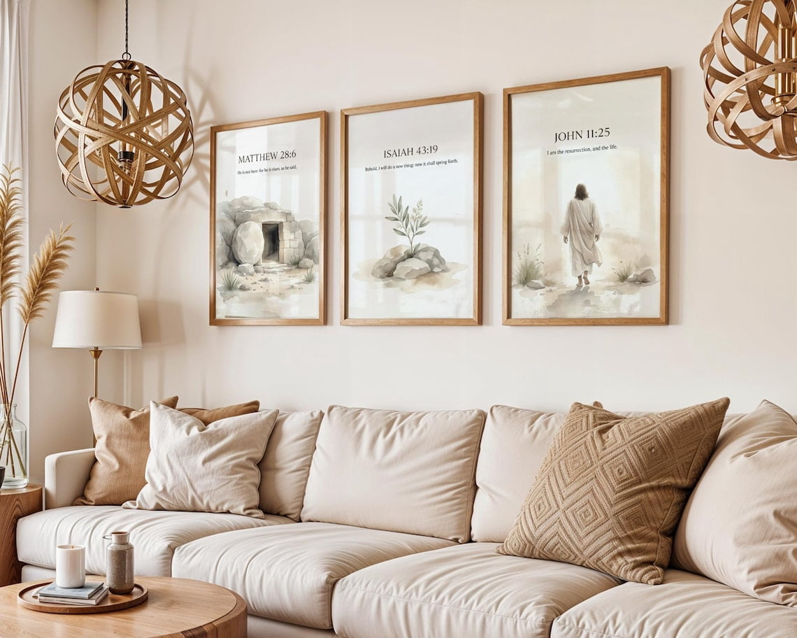 Bible Verse Matthew Isaiah John Scriptures Religious Home Decor Set 3 ...