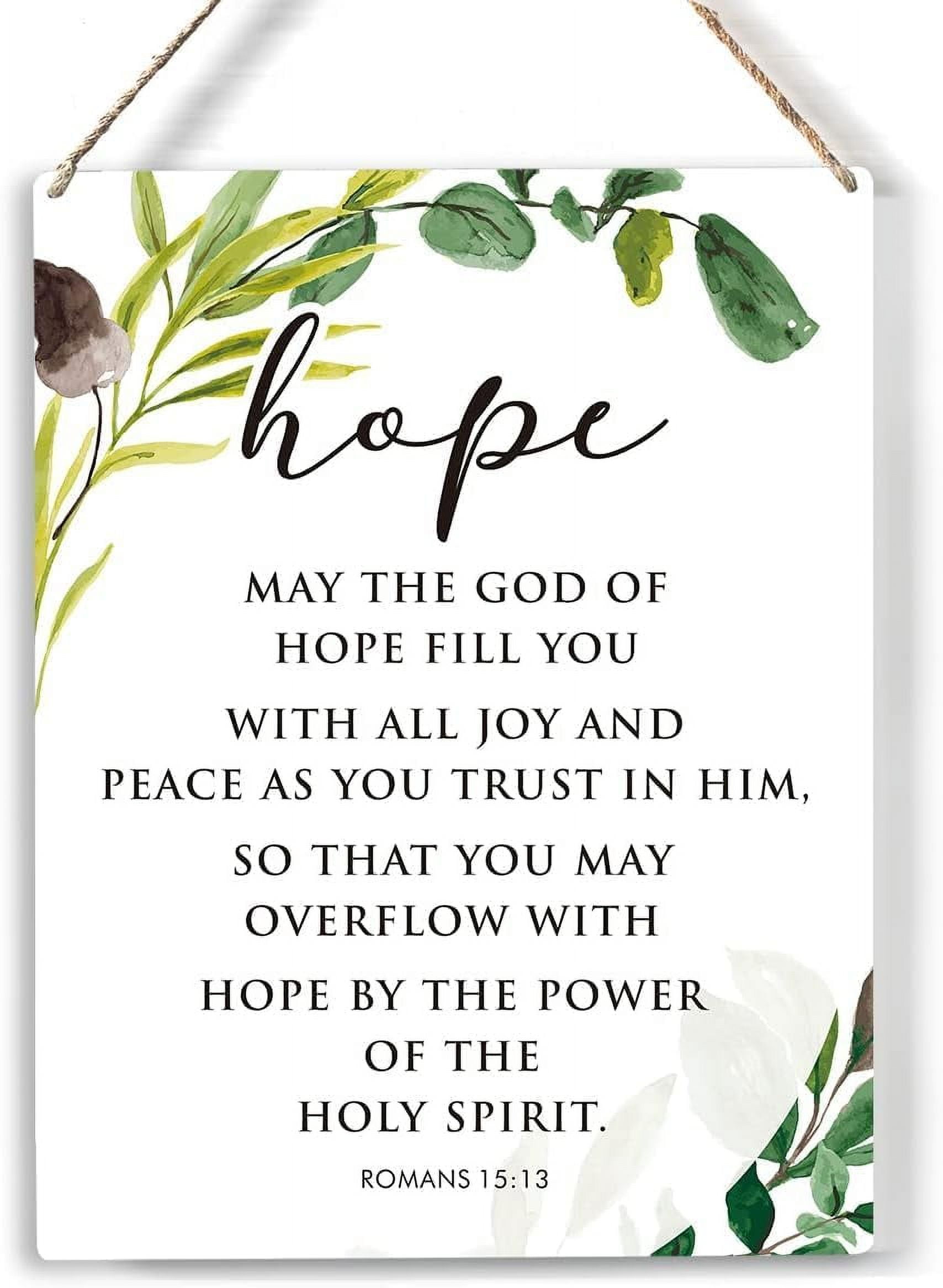 Bible Verse May The God Of Hope Wood Sign Romans 15:13 Scripture Wooden ...