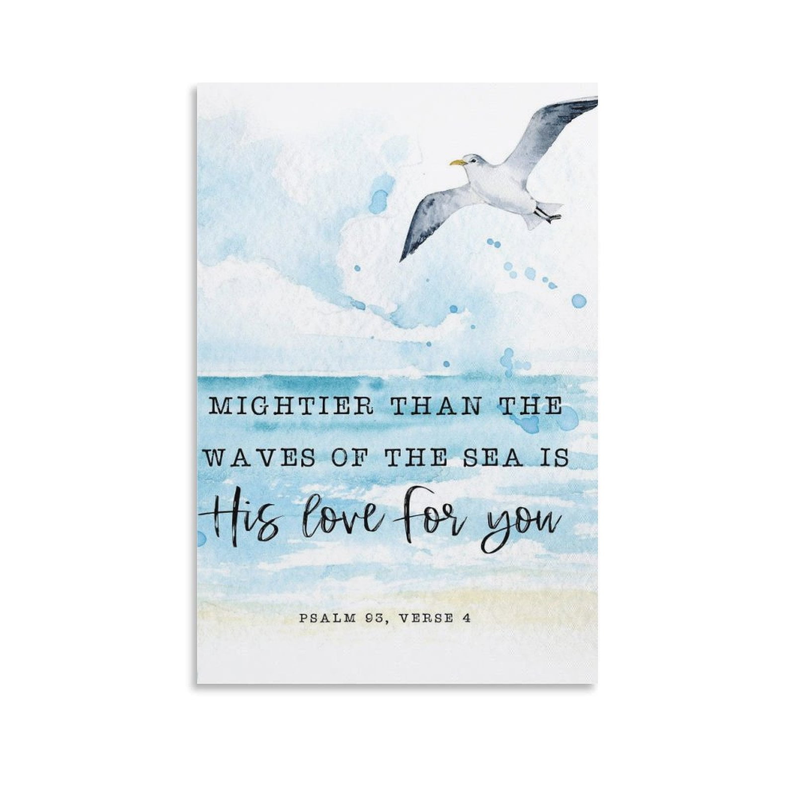 Bible Verse Mightier Than The Waves Psalm 93：4 Home Decor Poster Wall ...
