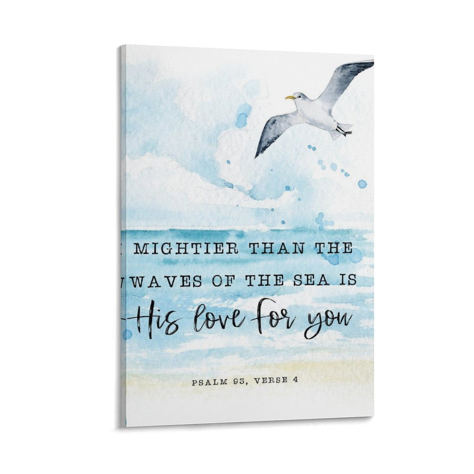 Bible Verse Mightier Than The Waves Psalm 93：4 Painting On Canvas Wall Art Poster Scroll Picture ...