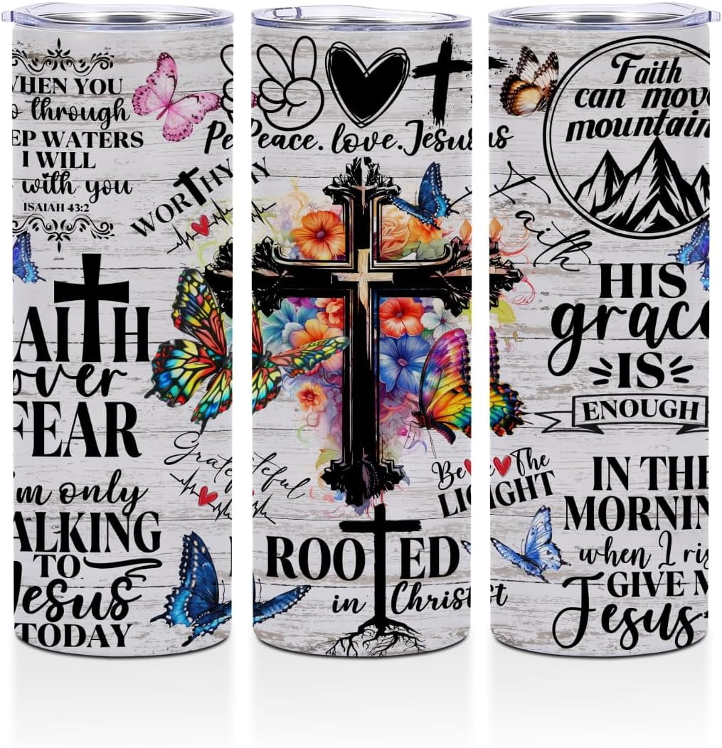 Bible Verse Motivational Gifts 20 oz Skinny Tumbler Stainless Steel ...