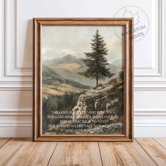 Bible Verse Mountain Landscape Printable Scripture Art, Stretched ...