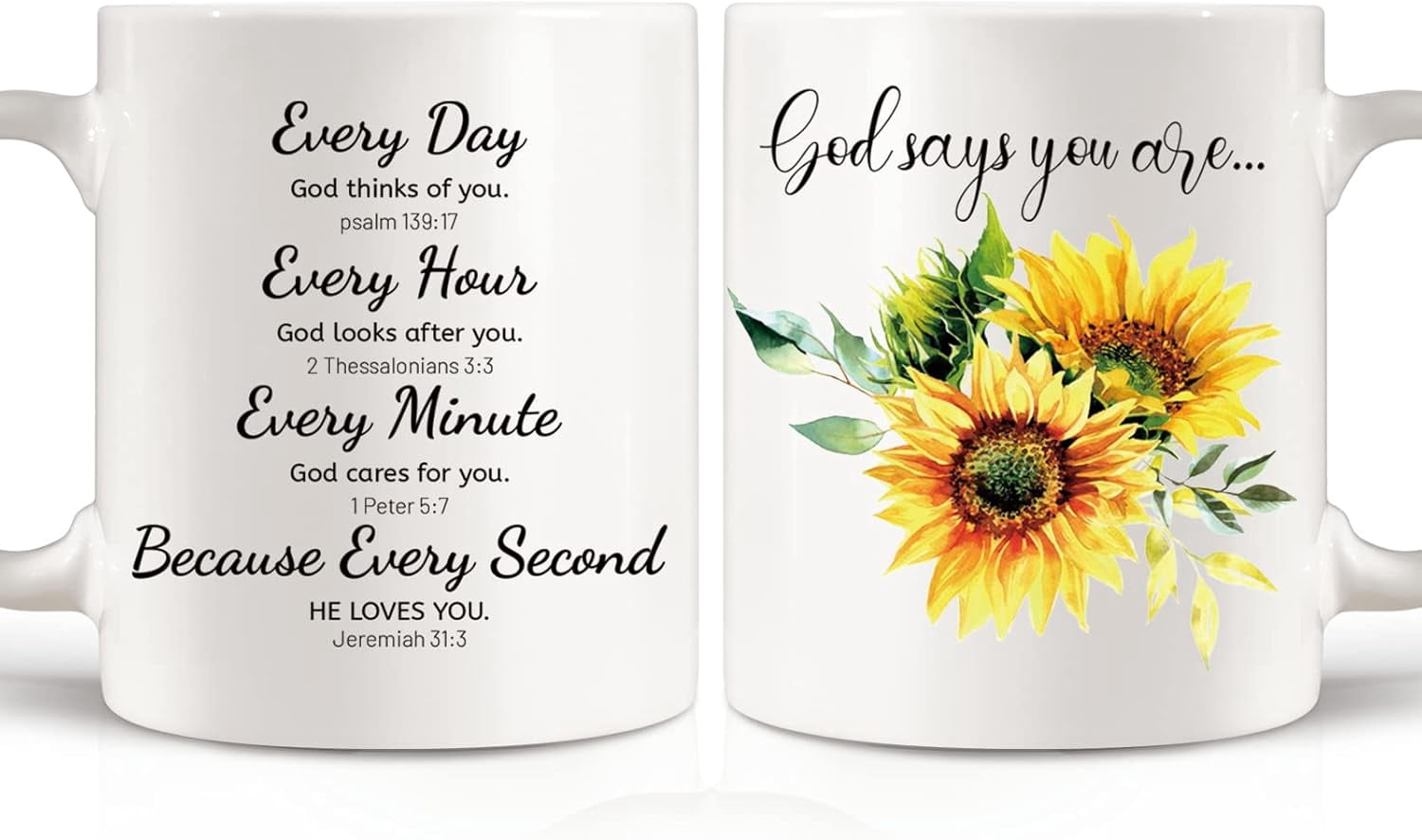 Bible Verse Mug for Women & Men Sunflower Scripture Mug, Sunflower ...
