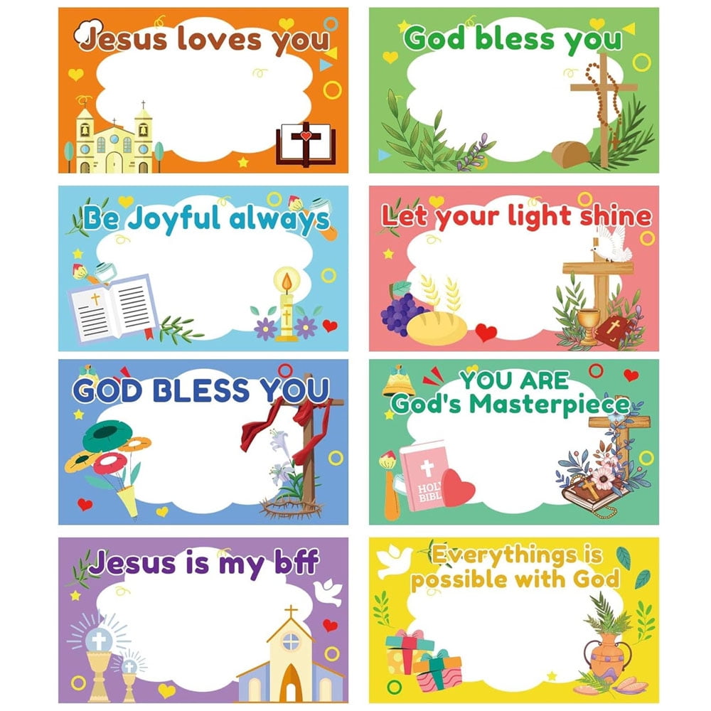 Bible Verse Name Tag Stickers 240Pcs Christian Religious Name Tags 3 ...