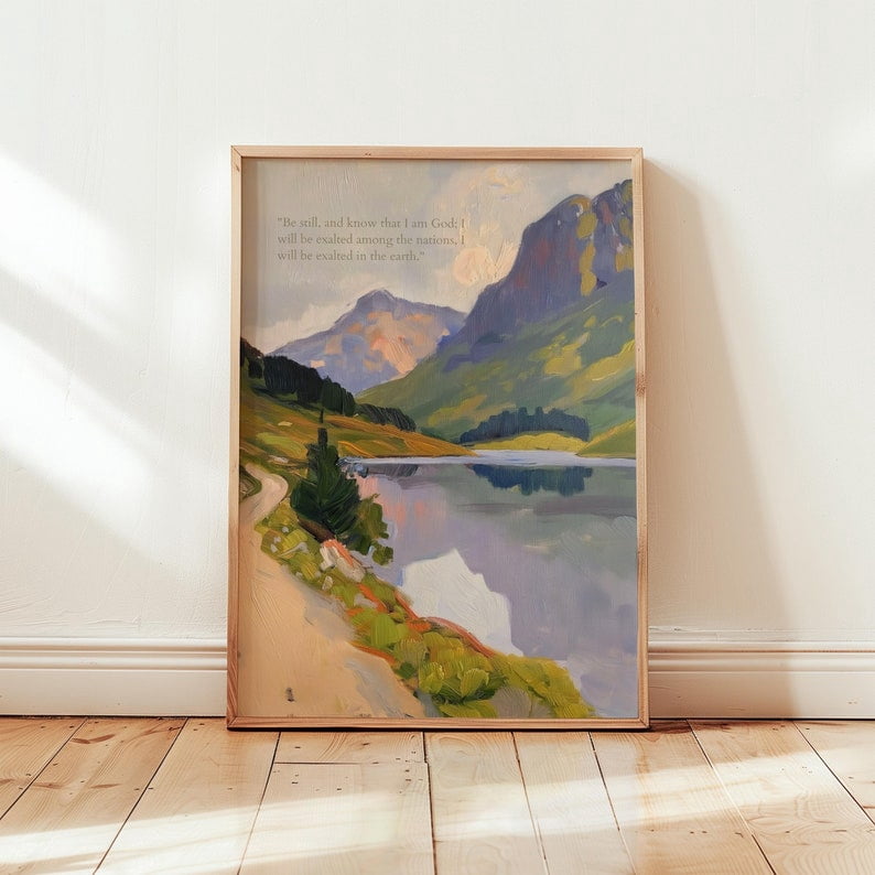 Bible Verse Oil Painting Downloadable Prints With Christian Wall Art ...