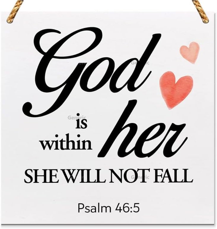 Bible Verse PSALM 46 8 God is Within Her She Will Not Fall Wood Sign ...
