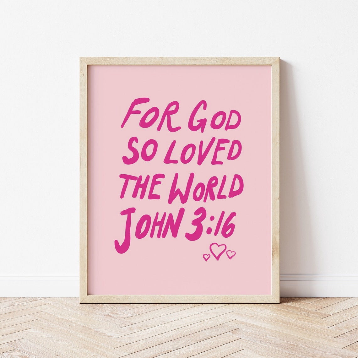 Bible Verse Pink Valentines Day Print, Christian Wall Art, Unframed ...