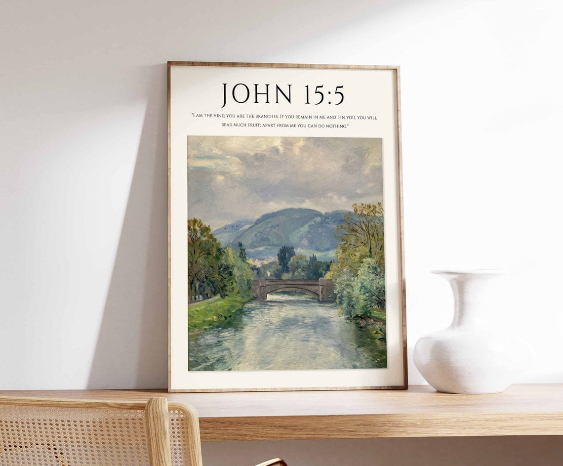 Bible Verse Poster, Bible Art, Monet Poster, Christian Gift, Christian ...