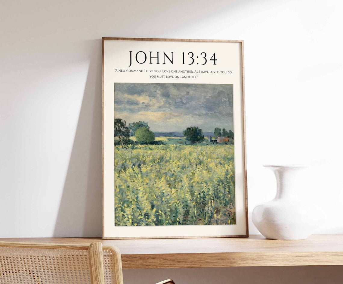 Bible Verse Poster, Bible Art, Monet Poster, Christian Gift, Christian ...