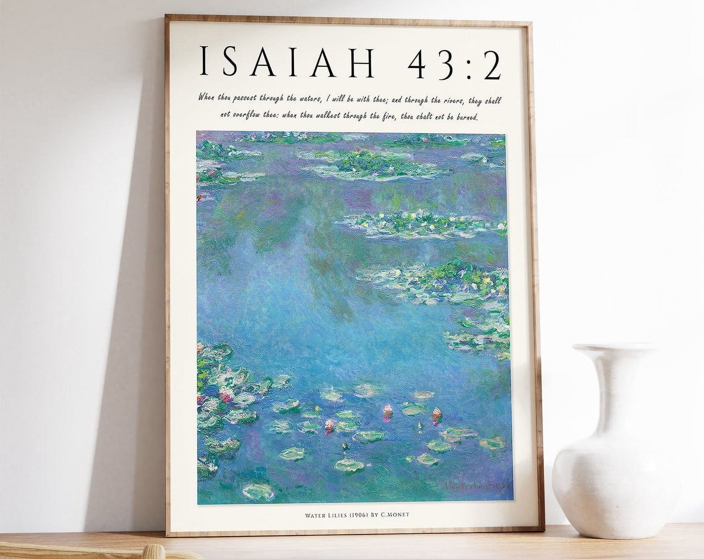 Bible Verse Poster Bible Art Water Lilies Monet Art Christian Home ...