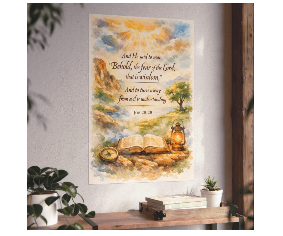 Bible Verse Poster Fear Of The Lord Proverbs John 28:28 Print UNFRAMED ...