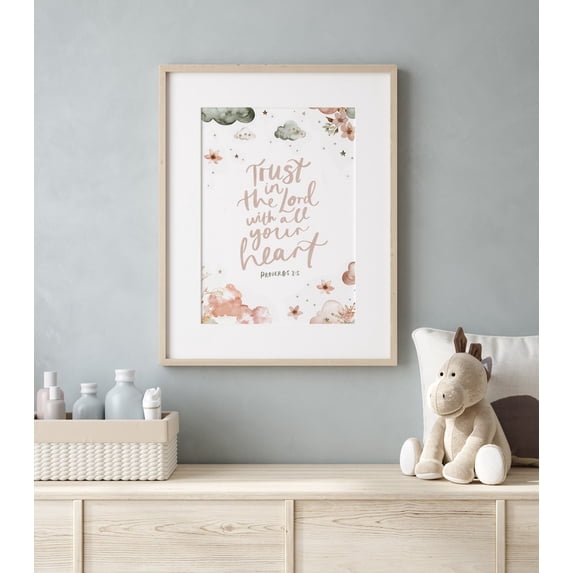 Bible Verse Print, Christian Nursery Print, Unframed Paper Poster ...