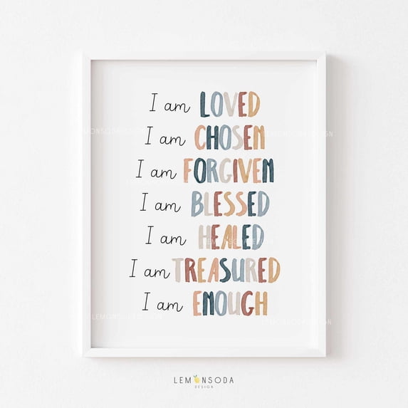 Bible Verse Print, I Am Loved Boho Nursery Decor, Unframed Paper Poster ...