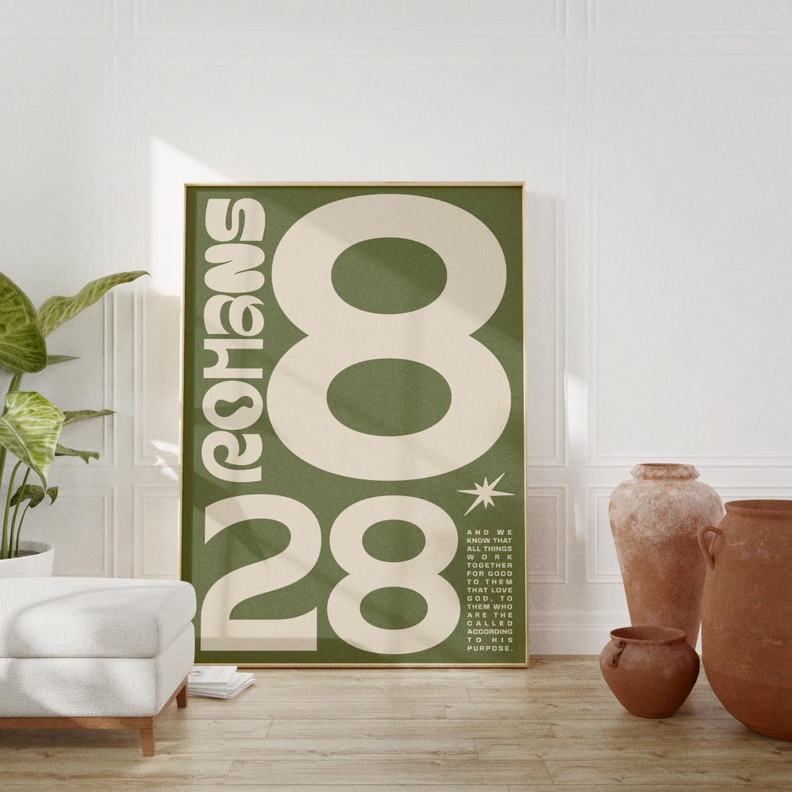 Bible Verse Print Typography Poster Trendy Christian Wall Art Retro ...