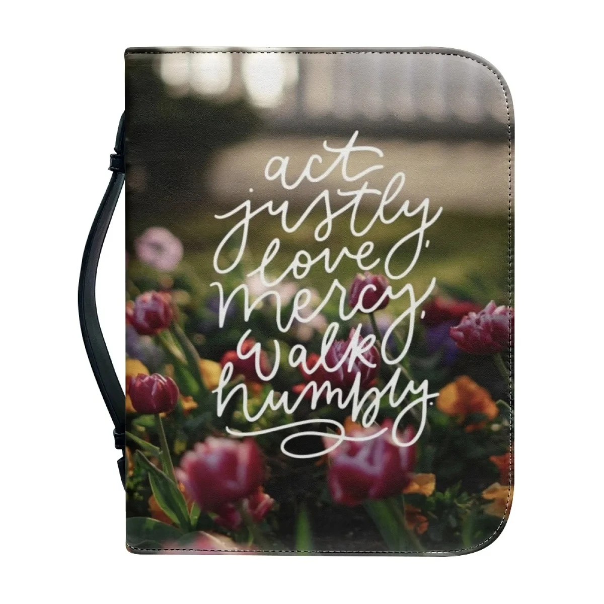 Bible Verse Print Woman PU Leather Bible Cover Case Exquisite Study ...