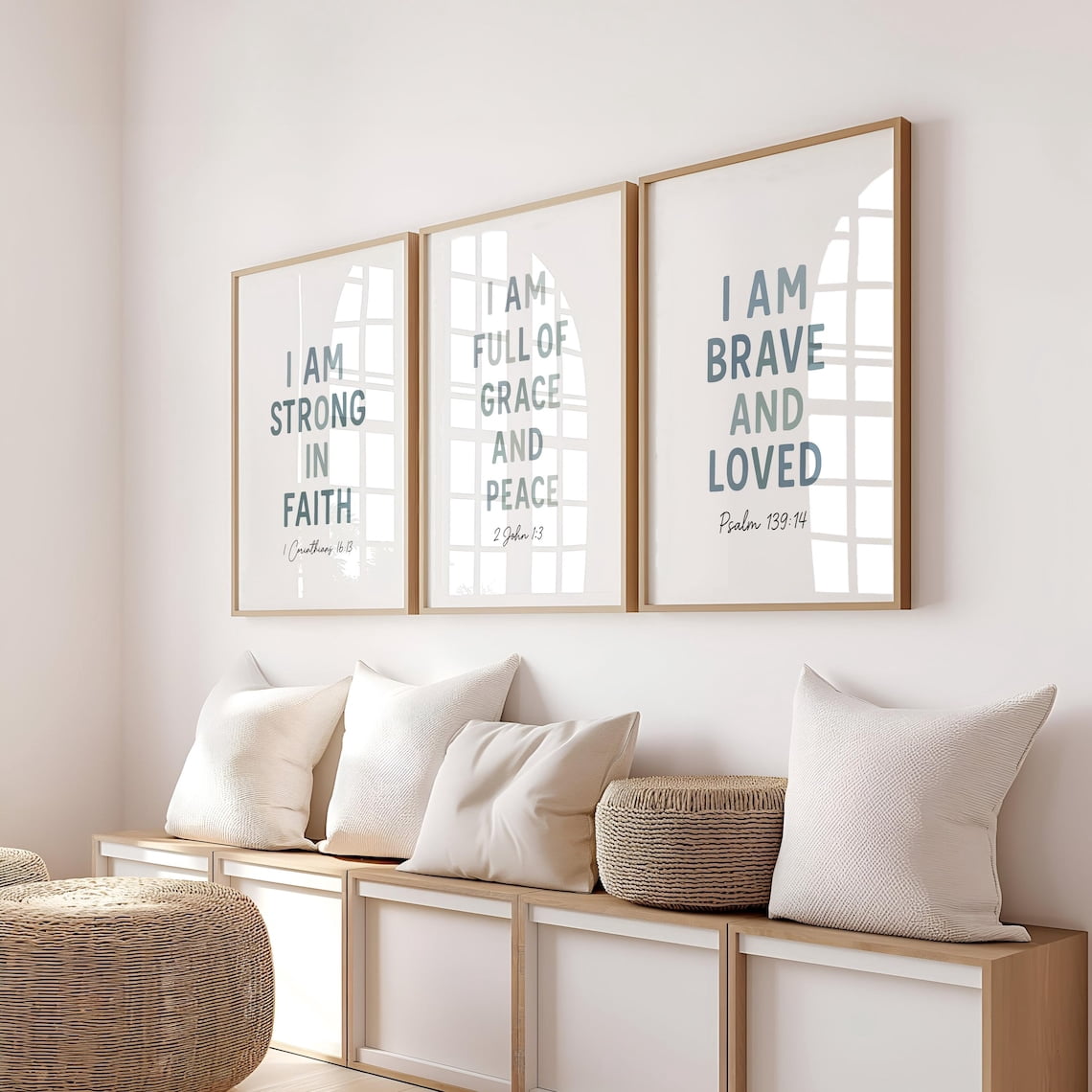 Bible Verse Prints Christian Nursery Decor Boys Room Scripture Wall Art ...