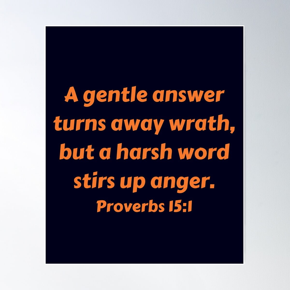 Bible Verse Proverbs 15:1 Poster Wall Art, Modern Wall Decor For Living ...