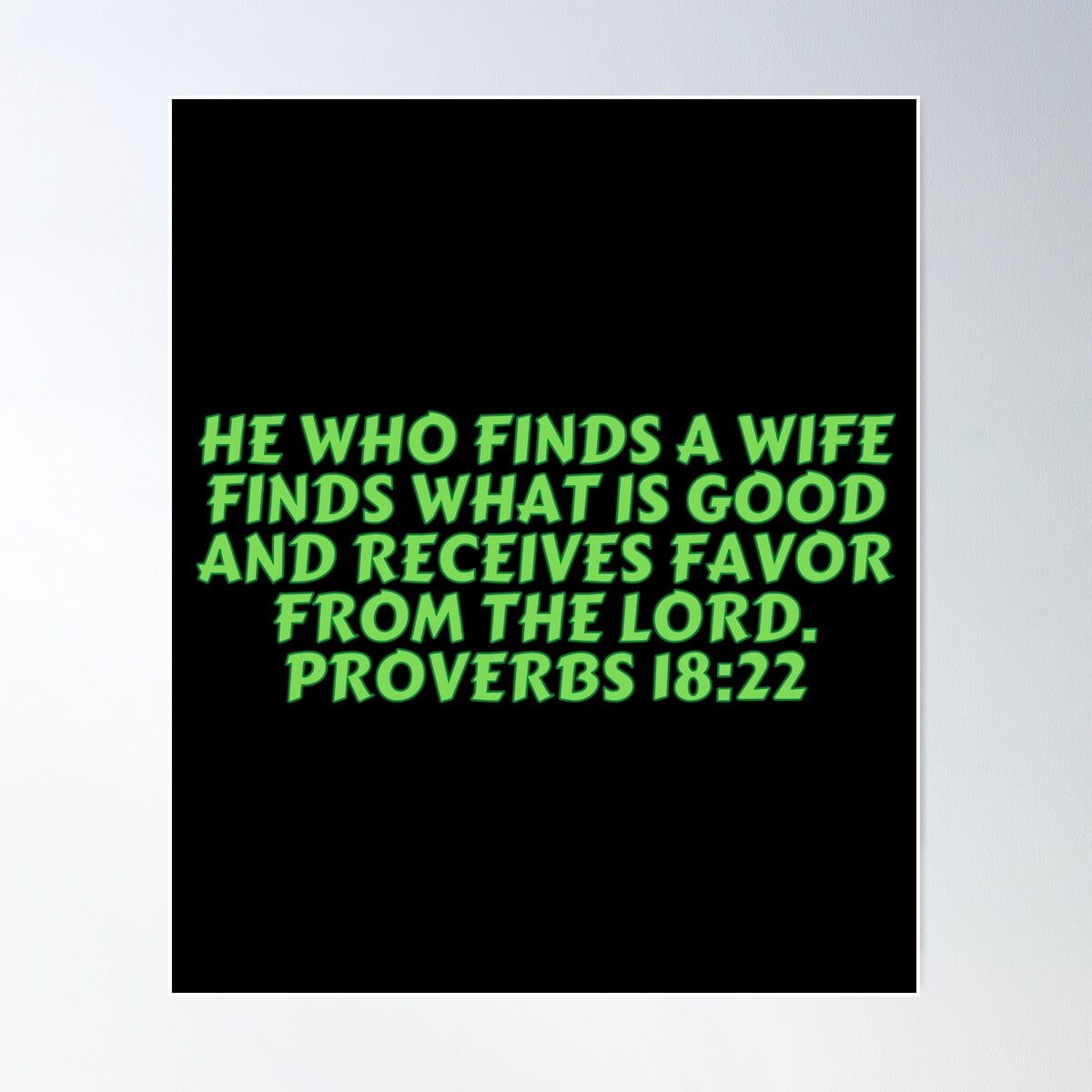 Bible Verse Proverbs 18:22 Poster Wall Art, Modern Wall Decor For ...