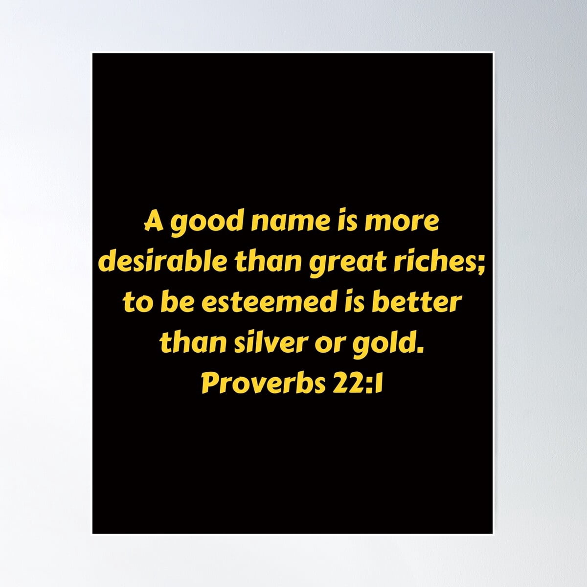 Bible Verse Proverbs 22:1 Poster Wall Art, Modern Wall Decor For Living ...
