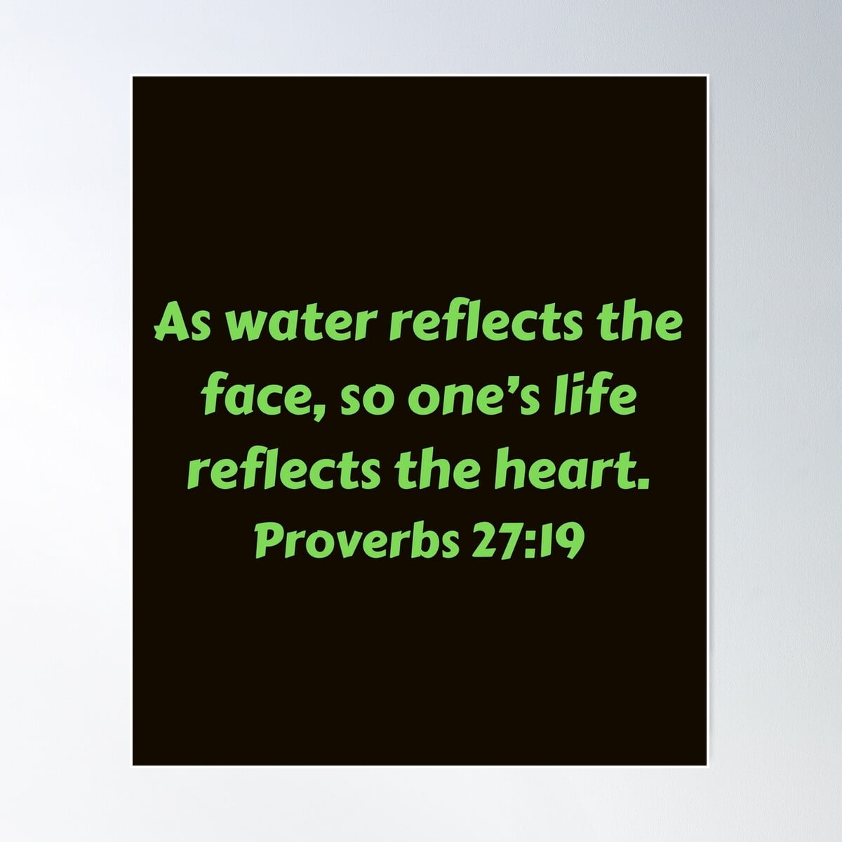 Bible Verse Proverbs 27:19 Poster Wall Art, Modern Wall Decor For ...