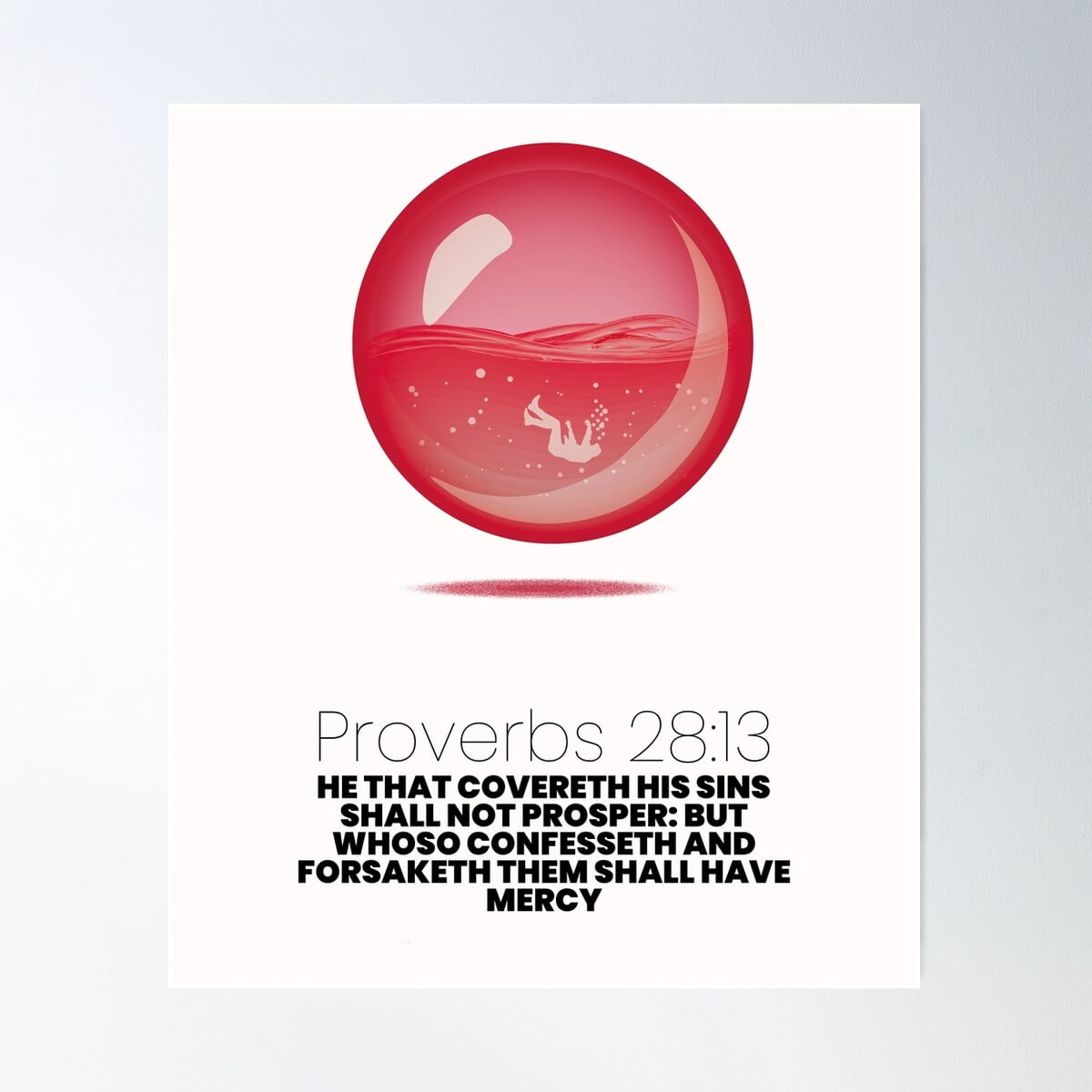 Bible Verse Proverbs 28:13 Poster Wall Art, Modern Wall Decor For ...