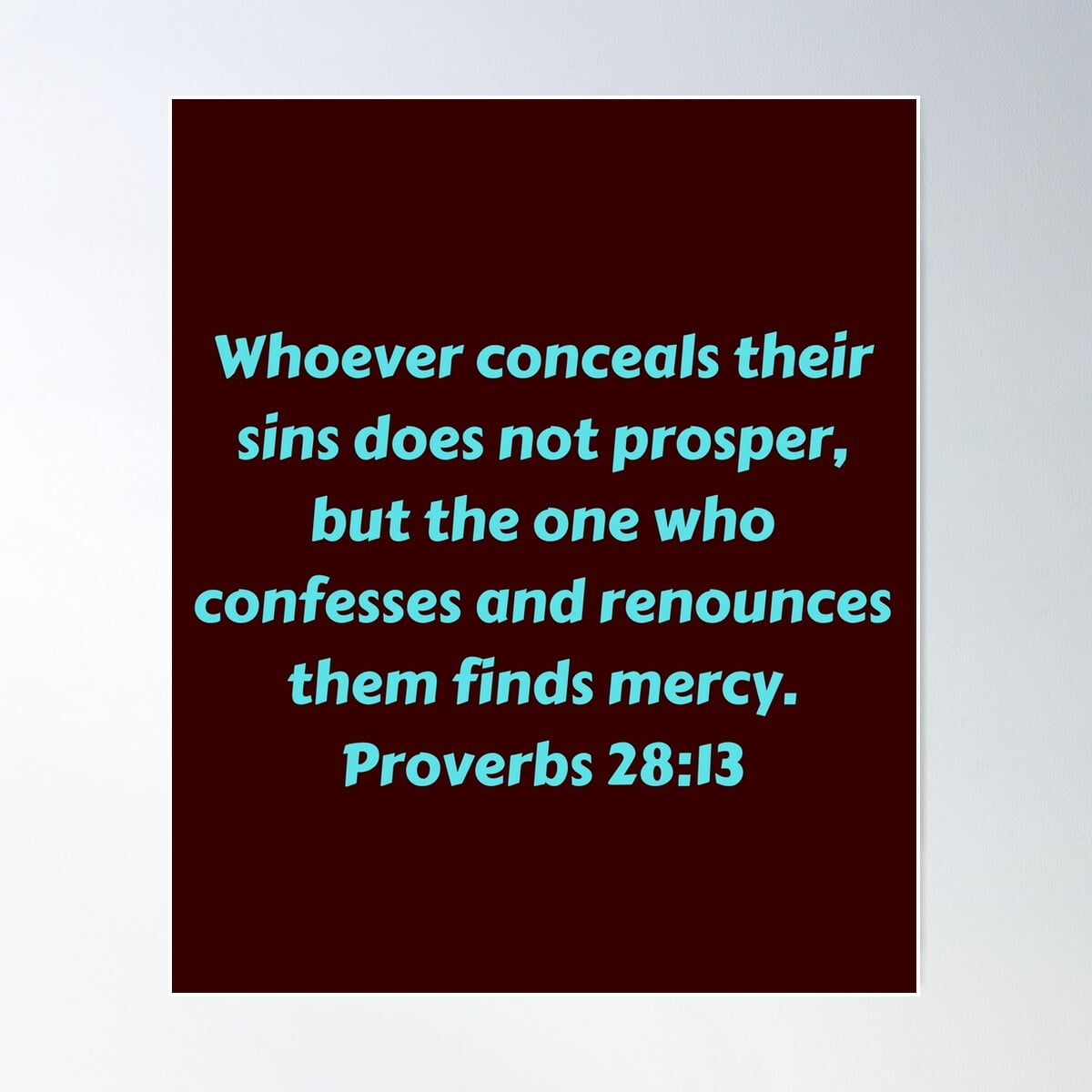 Bible Verse Proverbs 28:13 Poster Wall Art, Modern Wall Decor For ...